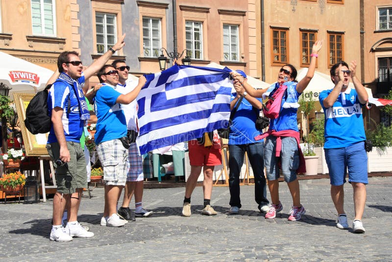Greek fans editorial stock photo. Image of editorial - 25315828