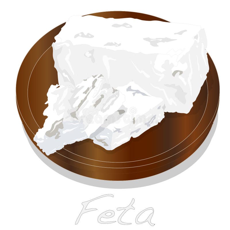 Greek Feta Cheese Block Isolated Stock Vector - Illustration of organic ...
