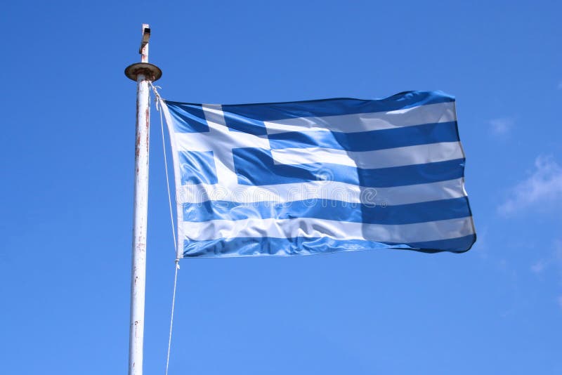 Greek Flag stock image. Image of line, europe, cross, flagpole - 1359417