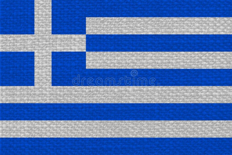 Greek Flag of Greece with Fabric Texture Stock Photo - Image of greece ...