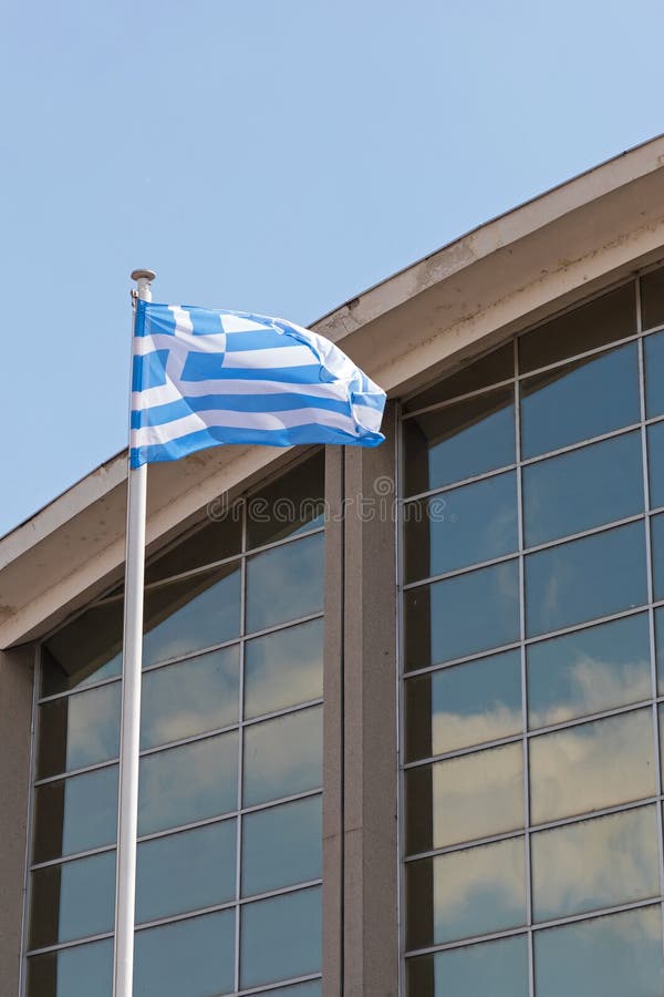 Greek Flag Pole stock image. Image of greece, straps - 198454467
