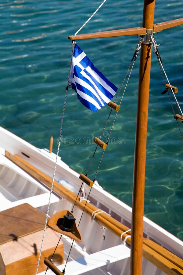 Greek Flag on a Ship stock photo. Image of dock, ocean - 16458282