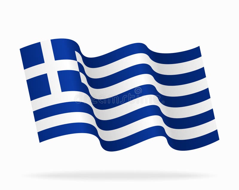 Greek Flag Wavy Background Layout. Vector Illustration. Stock ...