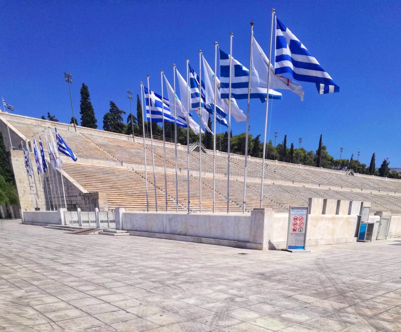 Greek Flags Waving in Athens Stock Image - Image of athens, greek ...