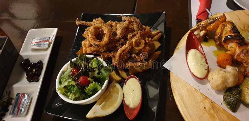 Greek food seafood stock photo. Image of food, restaurant - 264271864
