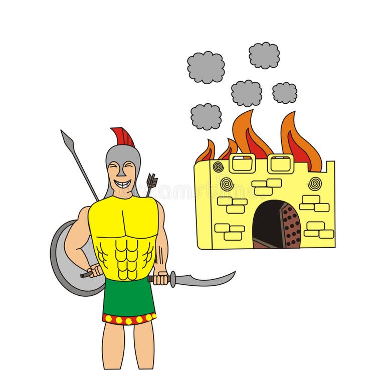 Greek at the gates of Troy stock illustration. Illustration of coat ...