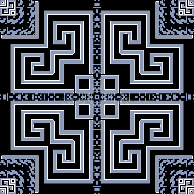 Greek Geometric Seamless Pattern. Vector Plaid Background Stock Vector ...