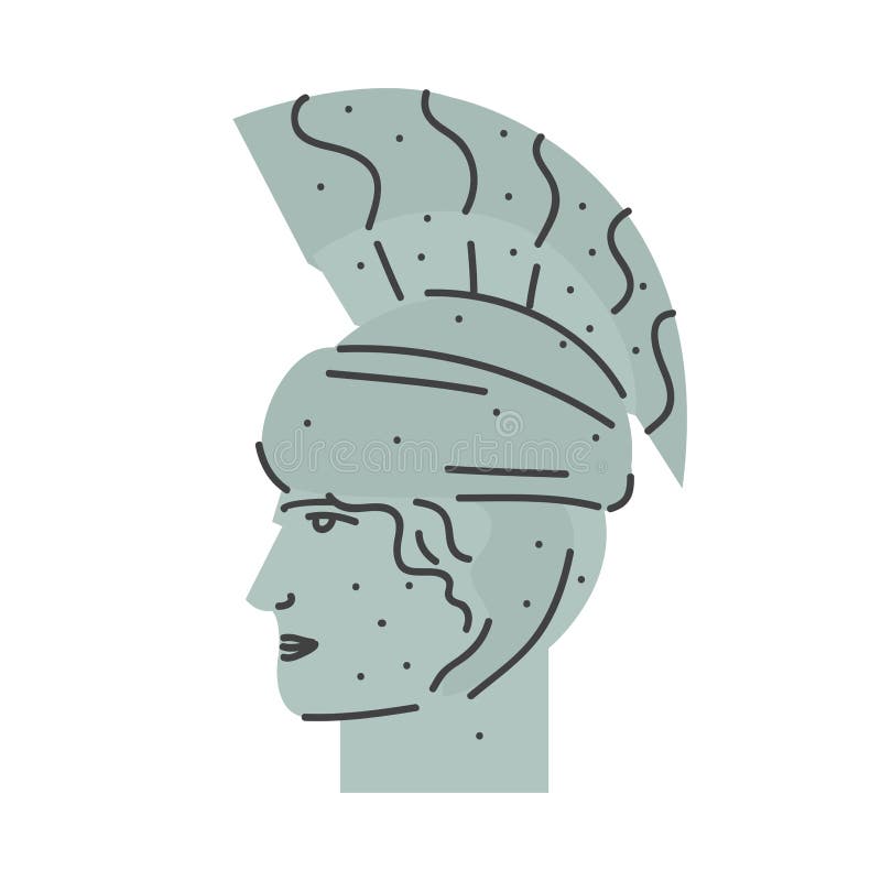 Greek gladiator head stock vector. Illustration of trojan - 234978142