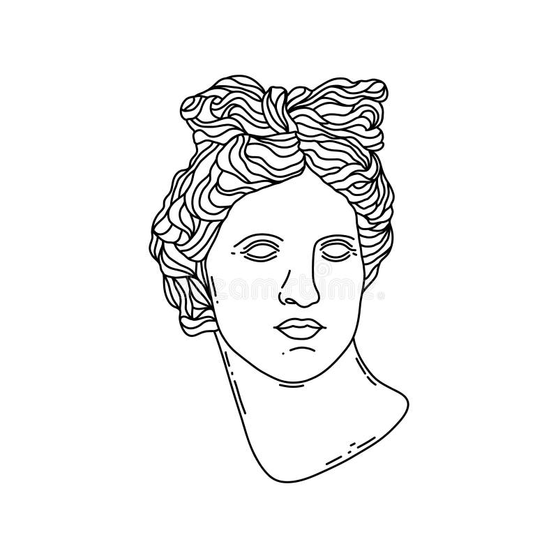 Greek God Apollo in Doodle Style Stock Vector - Illustration of statue ...