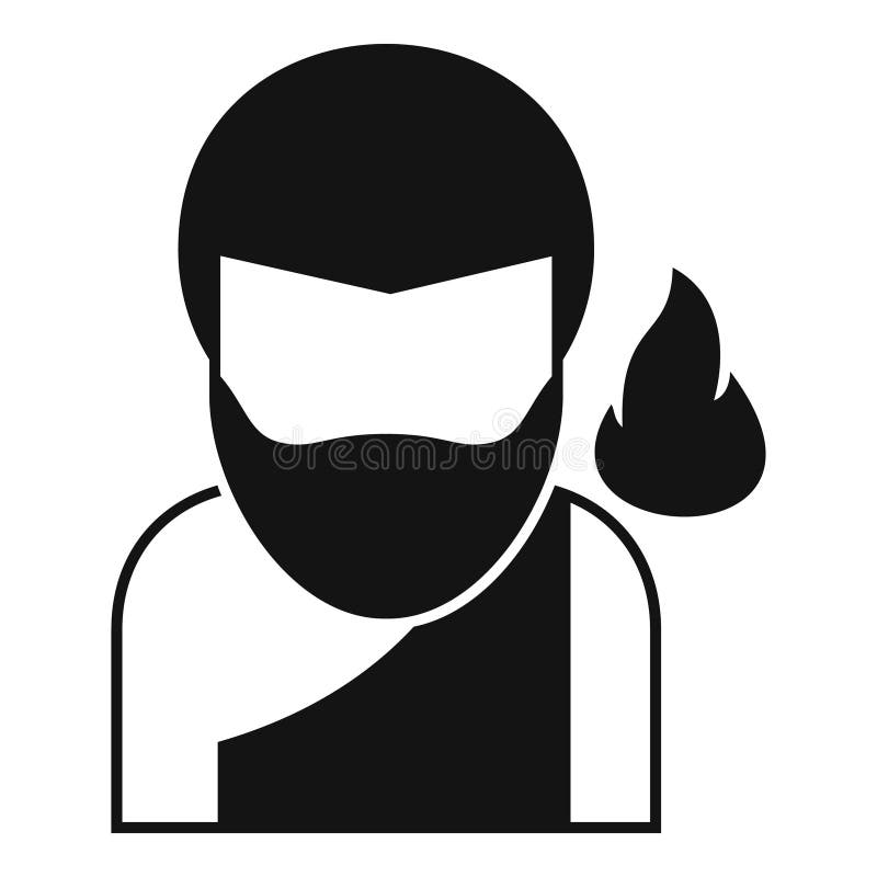 Greek God of Fire Holding a Flame in Black and White Stock Vector ...