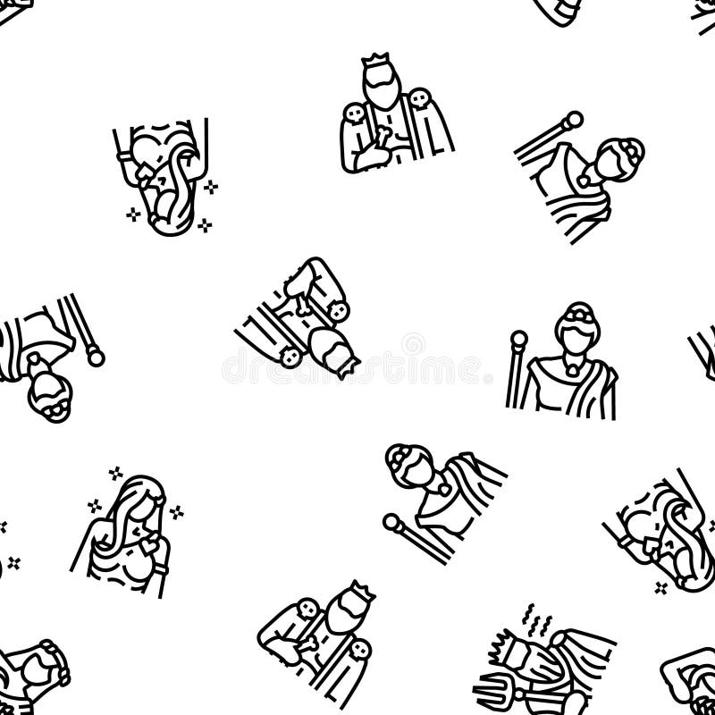 Greek God Mythology Ancient Vector Seamless Pattern Stock Vector ...