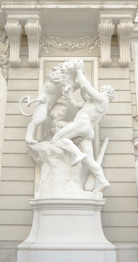 Greek god wrestling a lion stock photo. Image of dominion - 19320314