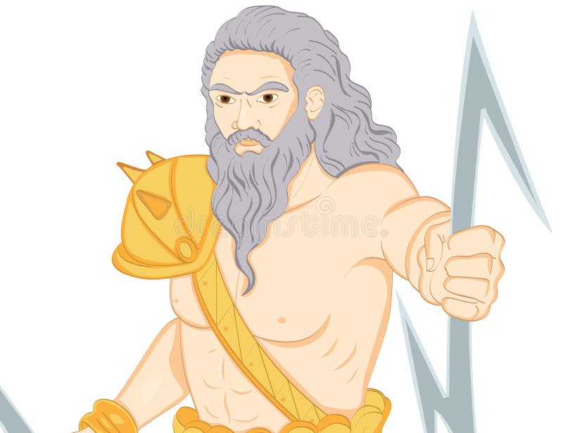 Mighty Zeus with Lightning Bolt: Vector Image of the Greek Thunder God ...