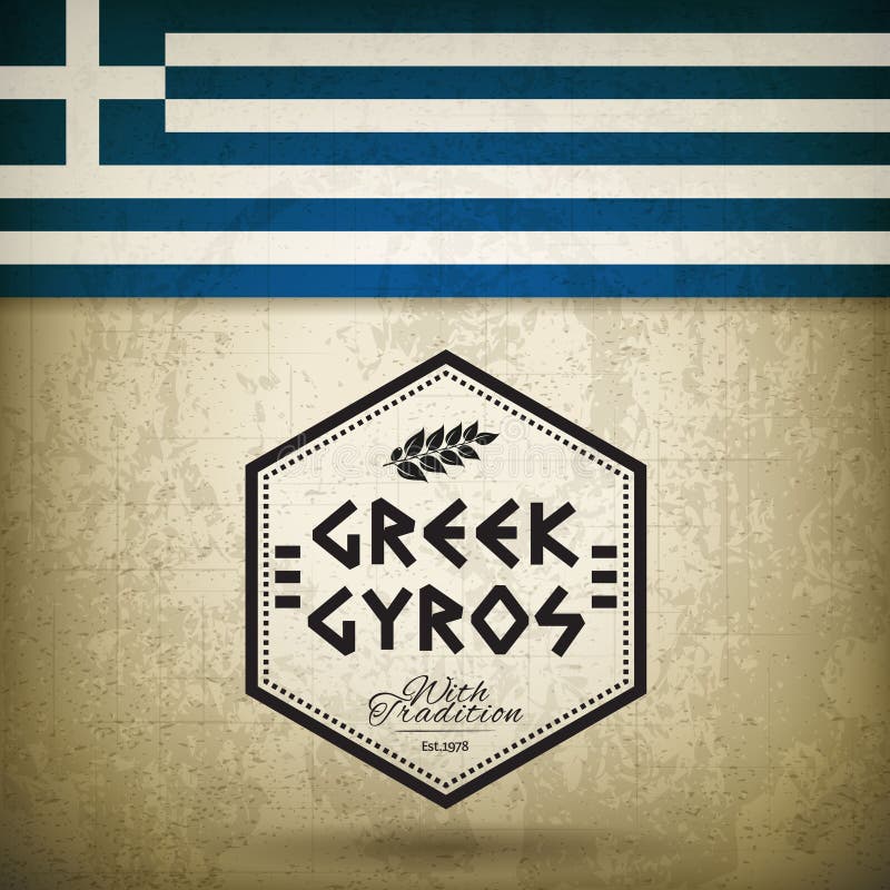 Greek Gyros stock vector. Illustration of concept, flag - 44185972