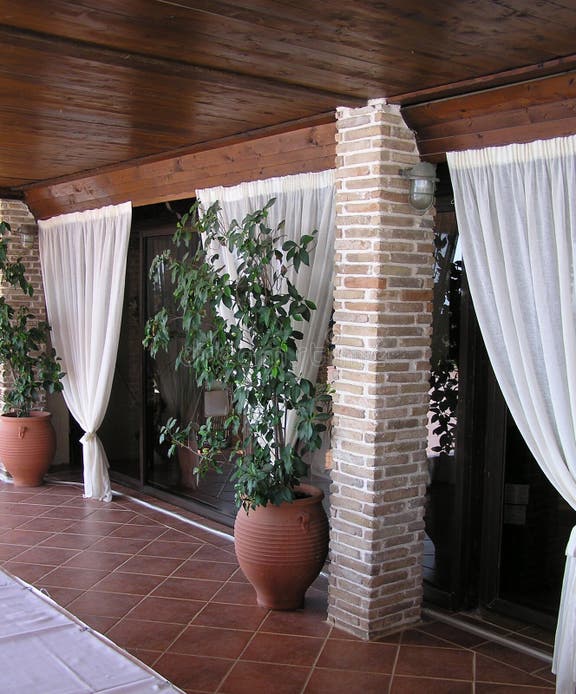 Greek house stock image. Image of greek, clay, wood, veranda - 796805