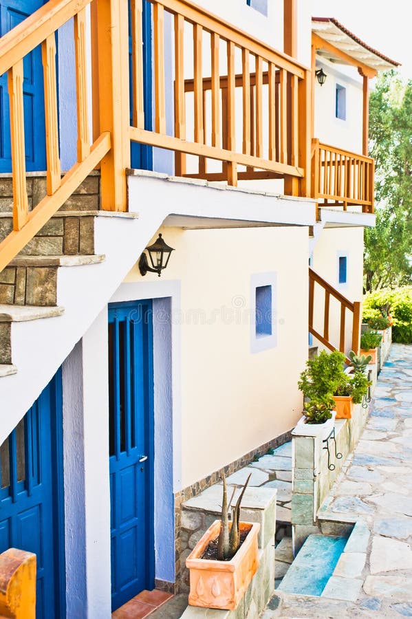 Greek houses stock image. Image of greece, gialos, mediterranean - 10523385