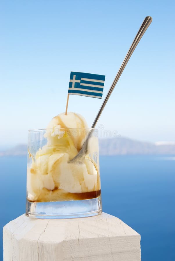 Greek Restaurant by the Beach Stock Image - Image of aegean, looking ...