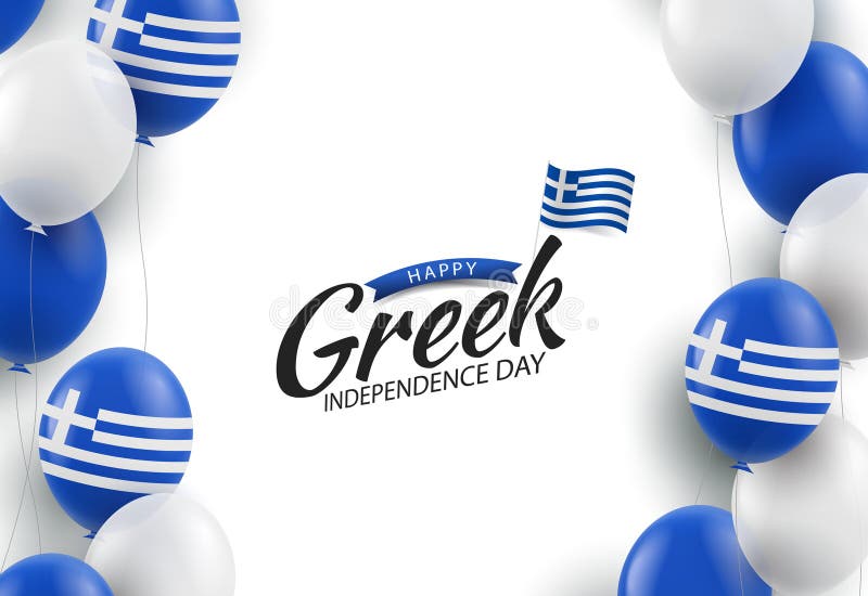 Greek Independence Day stock vector. Illustration of balloons - 365595752