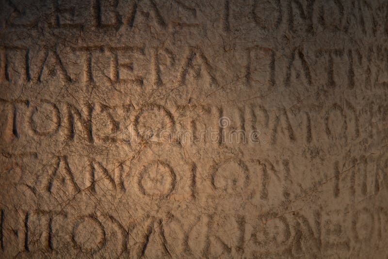 A Greek Inscription Carved in Stone Stock Image - Image of building ...