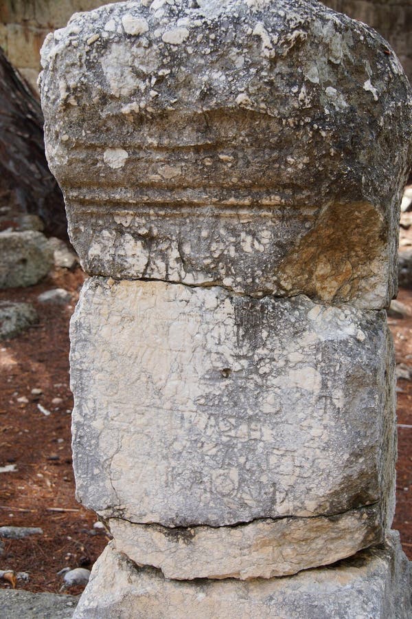 Old Greek Inscriptions in a Stone Wall Stock Image - Image of geology ...