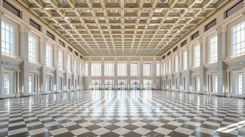 Greek Inspired Interior Marble Columns and Colonnade Representing ...