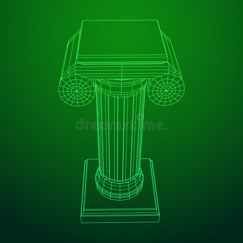 Greek Ionic Column. Ancient Pillars. Stock Vector - Illustration of ...