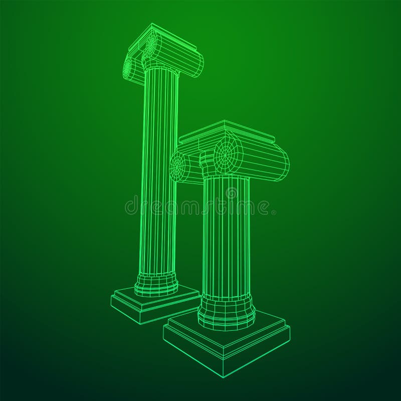 Greek Ionic Column. Ancient Pillars Stock Vector - Illustration of ...
