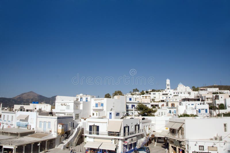 Greek Island Architecture Adamas Milos Stock Photo - Image of store ...