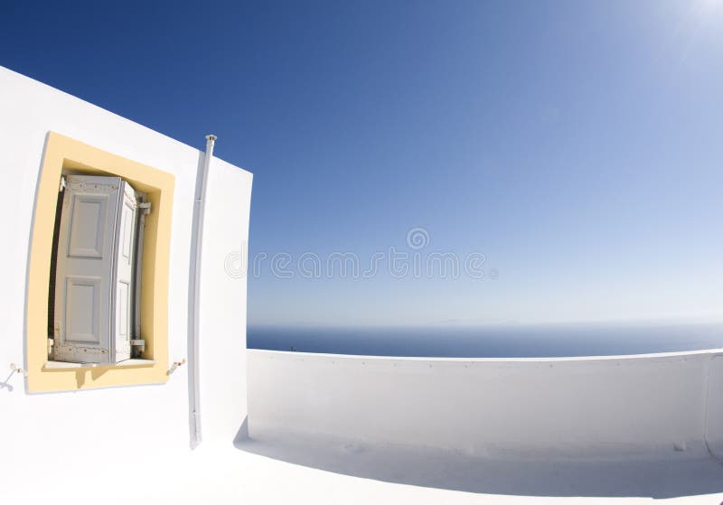 Greek Island Architecture Sea View Stock Image - Image of greek ...