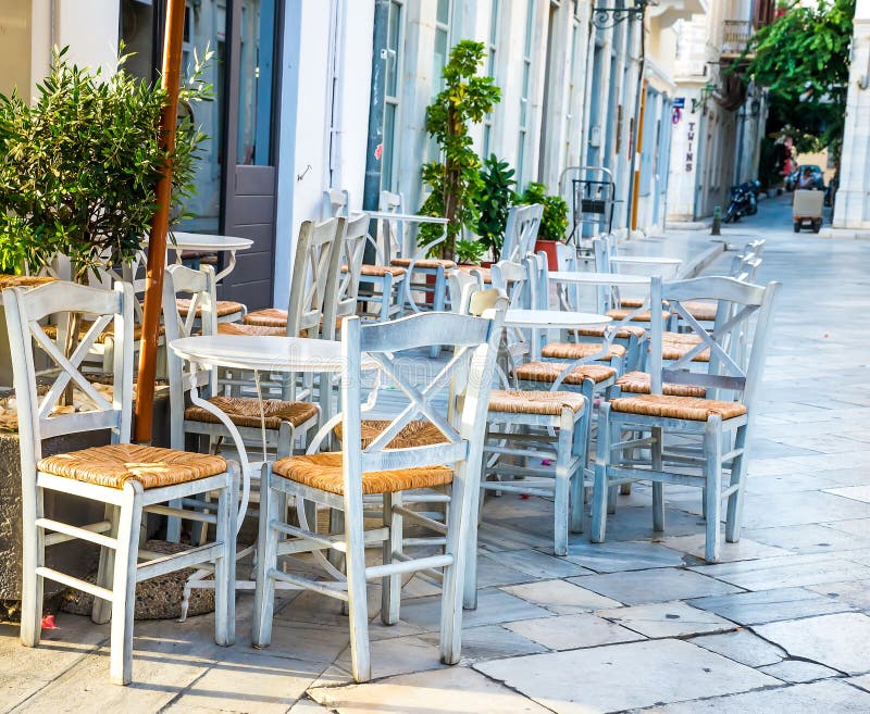 Greek island restaurants stock image. Image of resort - 49833739