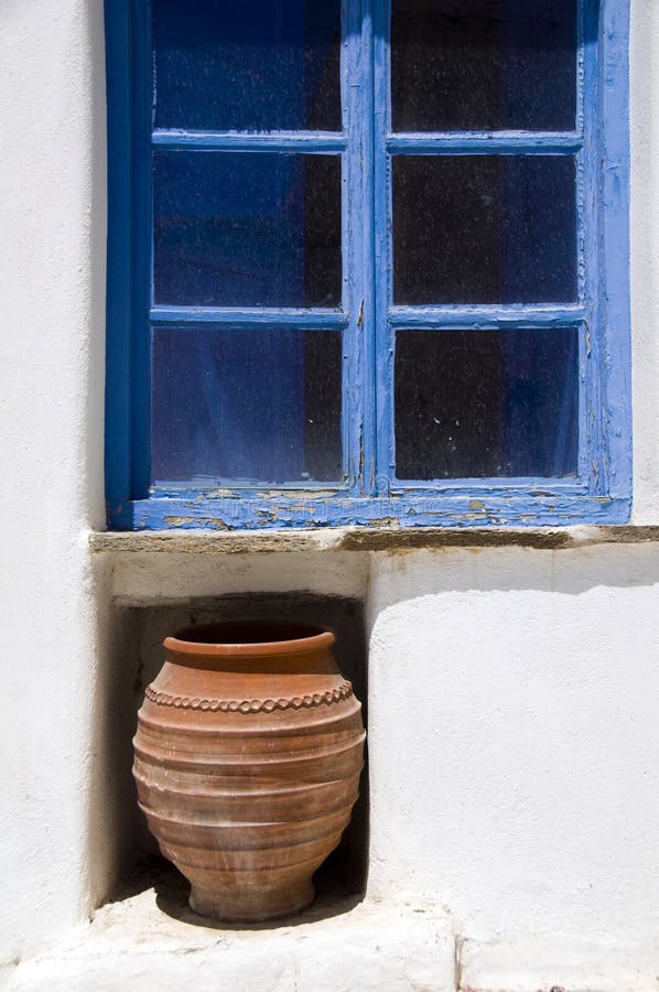 Greek window stock photo. Image of mediterranean, blue - 5704092