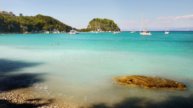 Greek Islands Coast, Blue Lagoon Editorial Stock Photo - Image of greek ...