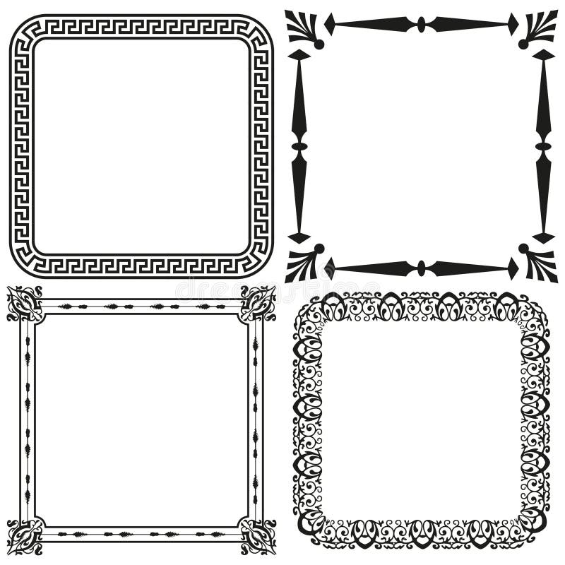 Greek Key Border Frame. Arrowhead Corner Vector Frame. Floral ...