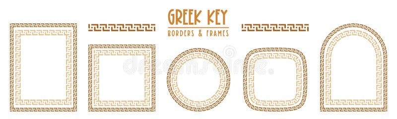 Greek Key Frames and Borders Collection. Decorative Ancient Meander ...