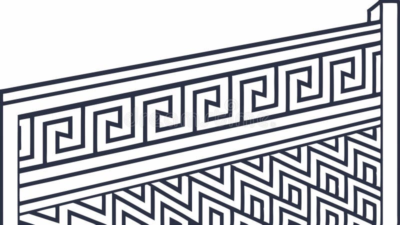 Greek Key Meander Pattern Illustration, Vector Design Generative AI ...