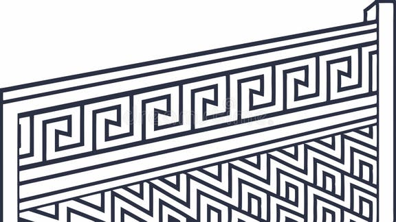 Greek Key Meander Pattern Illustration, Vector Design Generative AI ...