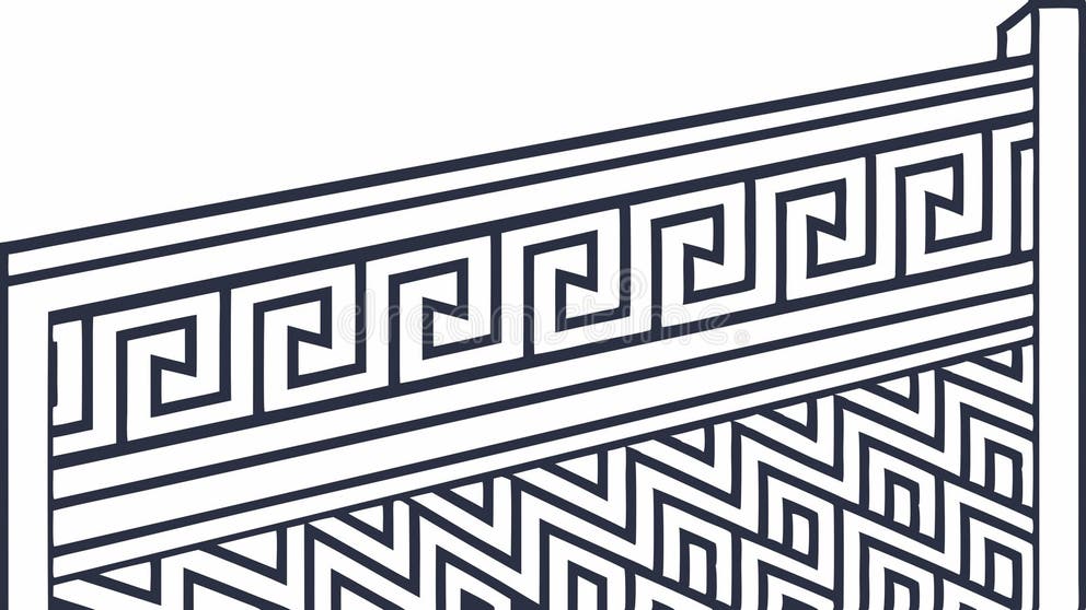 Greek Key Meander Pattern Illustration, Vector Design Generative AI ...