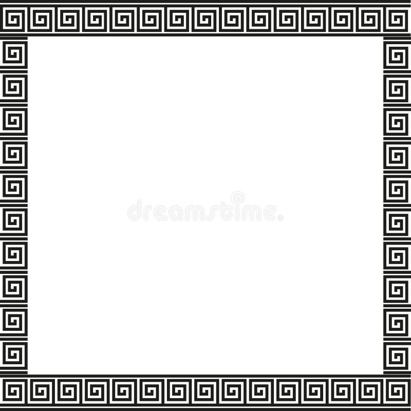 Greek Key Pattern. Black and White Design. Decorative Border Vector ...