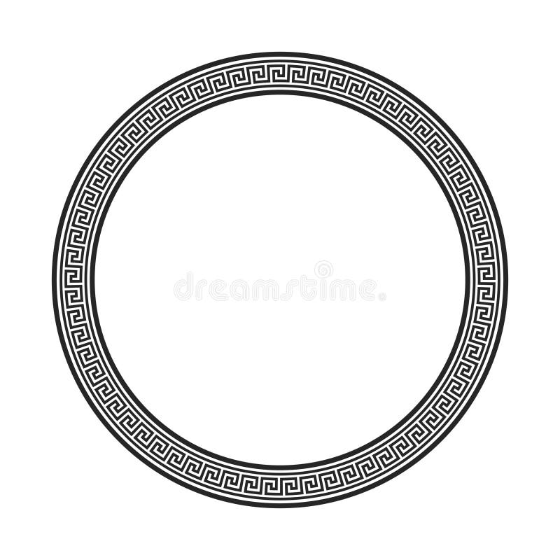 Greek Key Pattern Circular Frame Design Vector Stock Vector ...