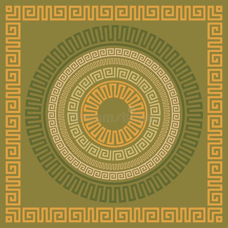 Greek Key Pattern Frame Collection. Decorative Ancient Meander Stock ...