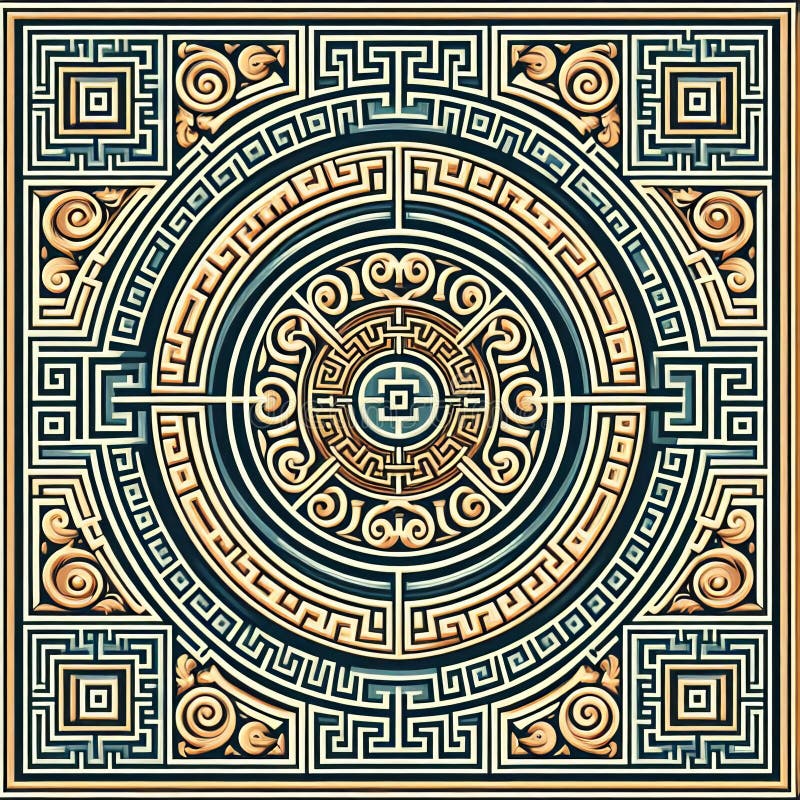 Greek Key Pattern a Repeating Pattern of Interlocking Lines Ofte Stock ...