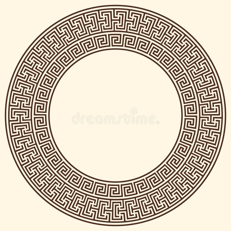 Greek Key Pattern, Round Frame. Decorative Ancient Meander Stock Vector ...