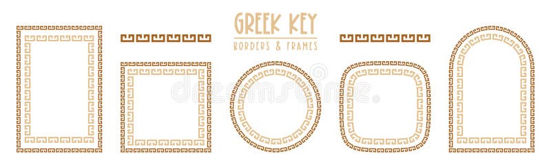 Greek Key Seamless Frames and Borders Vector Collection Stock Vector ...