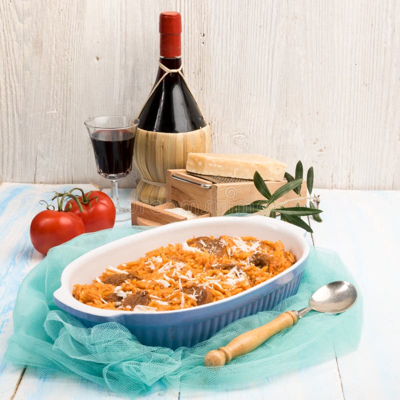 Greek kritharaki stock image. Image of gourmet, lamb - 84481275