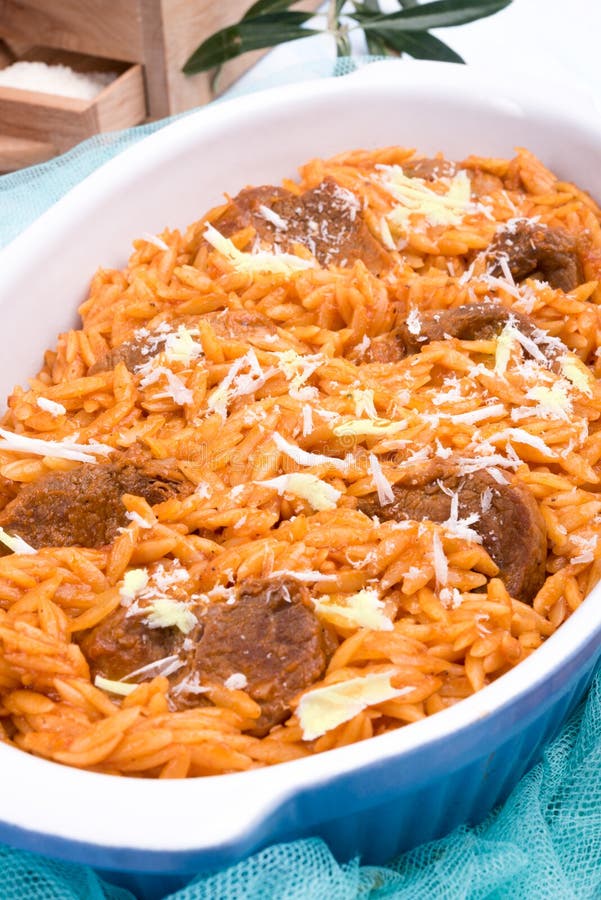 Greek kritharaki stock photo. Image of gourmet, cooked - 84496226