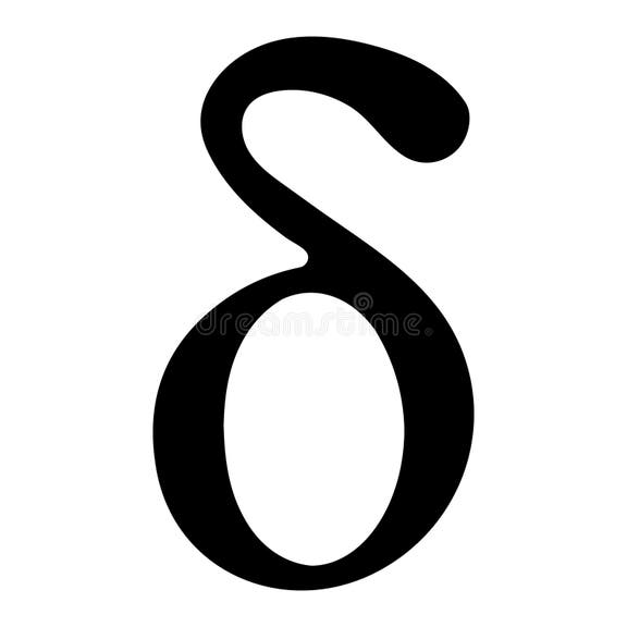 Greek Letter Delta in Bold Black Elegance Stock Illustration ...