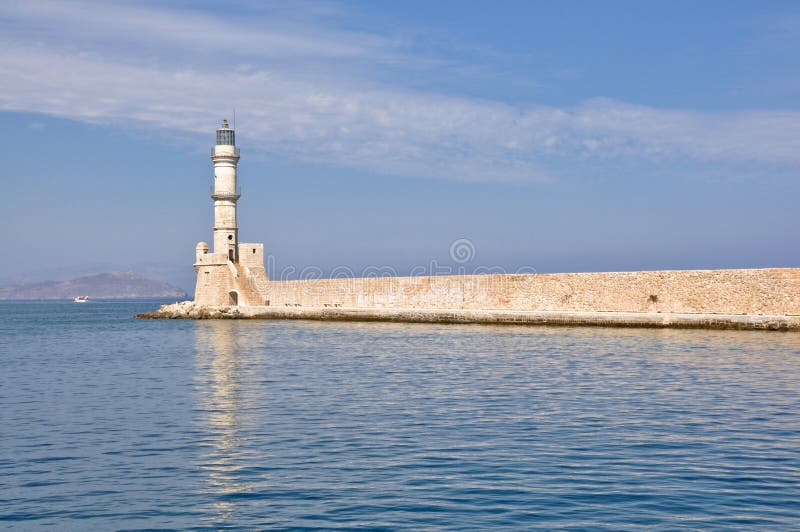A Greek Lighthouse stock photo. Image of beautiful, blue - 21879448