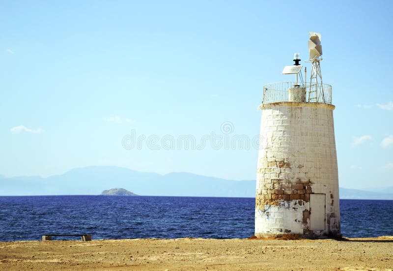 Greek lighthouse stock photo. Image of nature, beacon - 57136556
