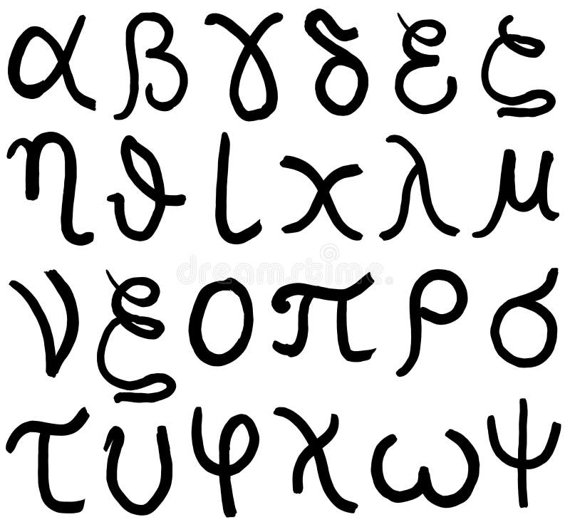 Greek Handwriting Alphabet Stock Illustrations – 27 Greek Handwriting ...