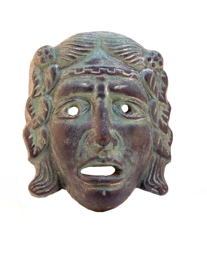Greek Mask Isolated on a White Background Stock Photo - Image of ...